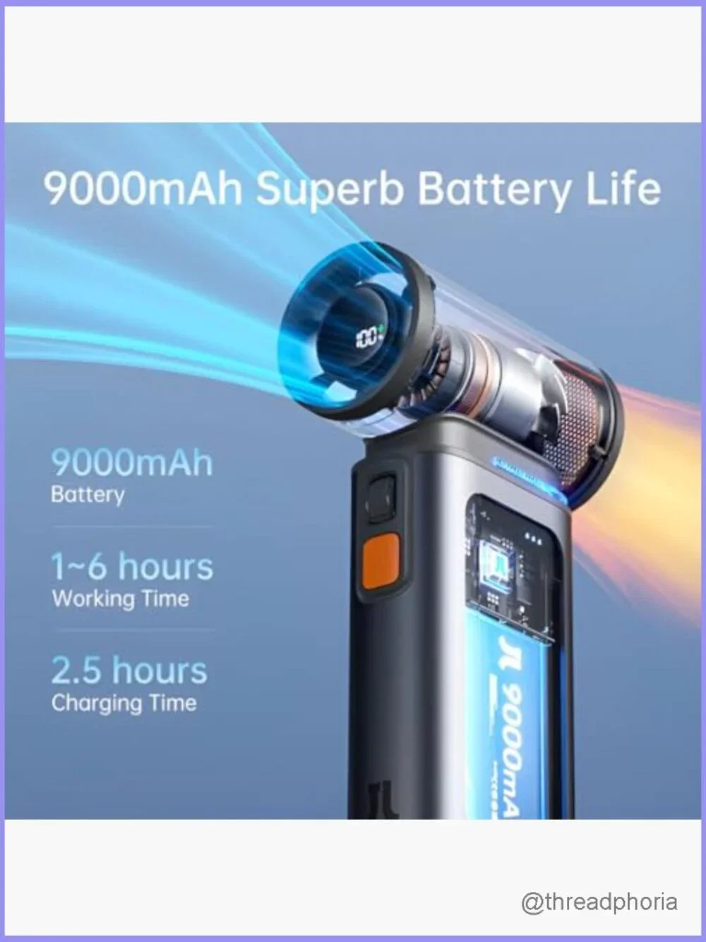 Other | Handheld Turbo Fan With 10 Speeds 9000mah Battery Led Display ...